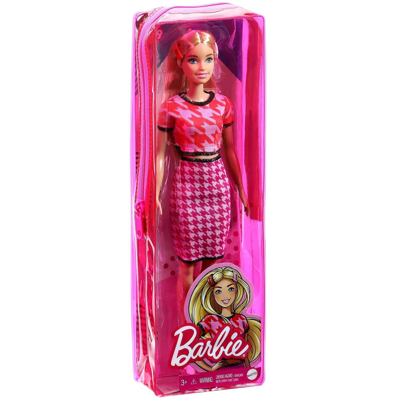 Mattel FBR37; GRB59 - Barbie Fashionistas Puppe im Hahnentritt-Top/ R ...