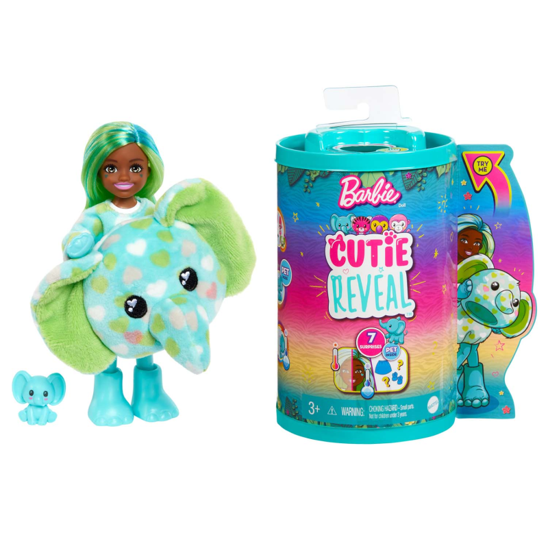 Mattel HKR13 - Barbie Cutie Reveal Chelsea Dschungel Serie - Elefant ...